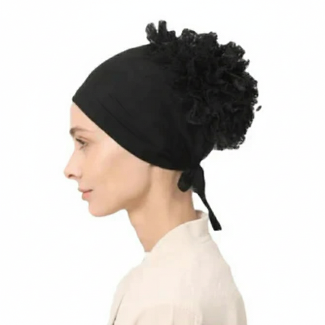 Flower Volume Cap Pack Of 2 Black – amber's hijab